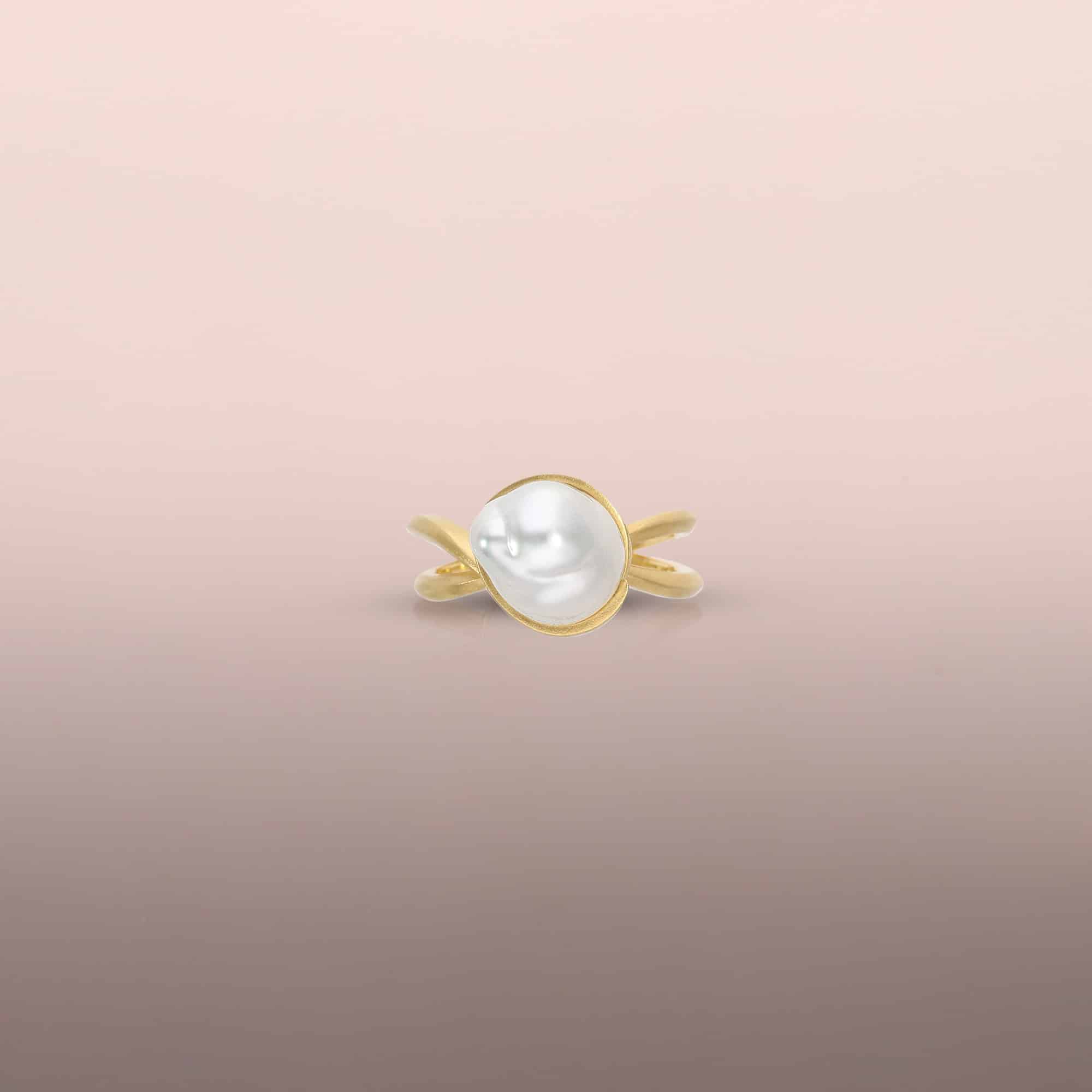 Baroque Pearl Swirl Ring - Bespoke Jewellery | Calla Lily Fine Jewellers
