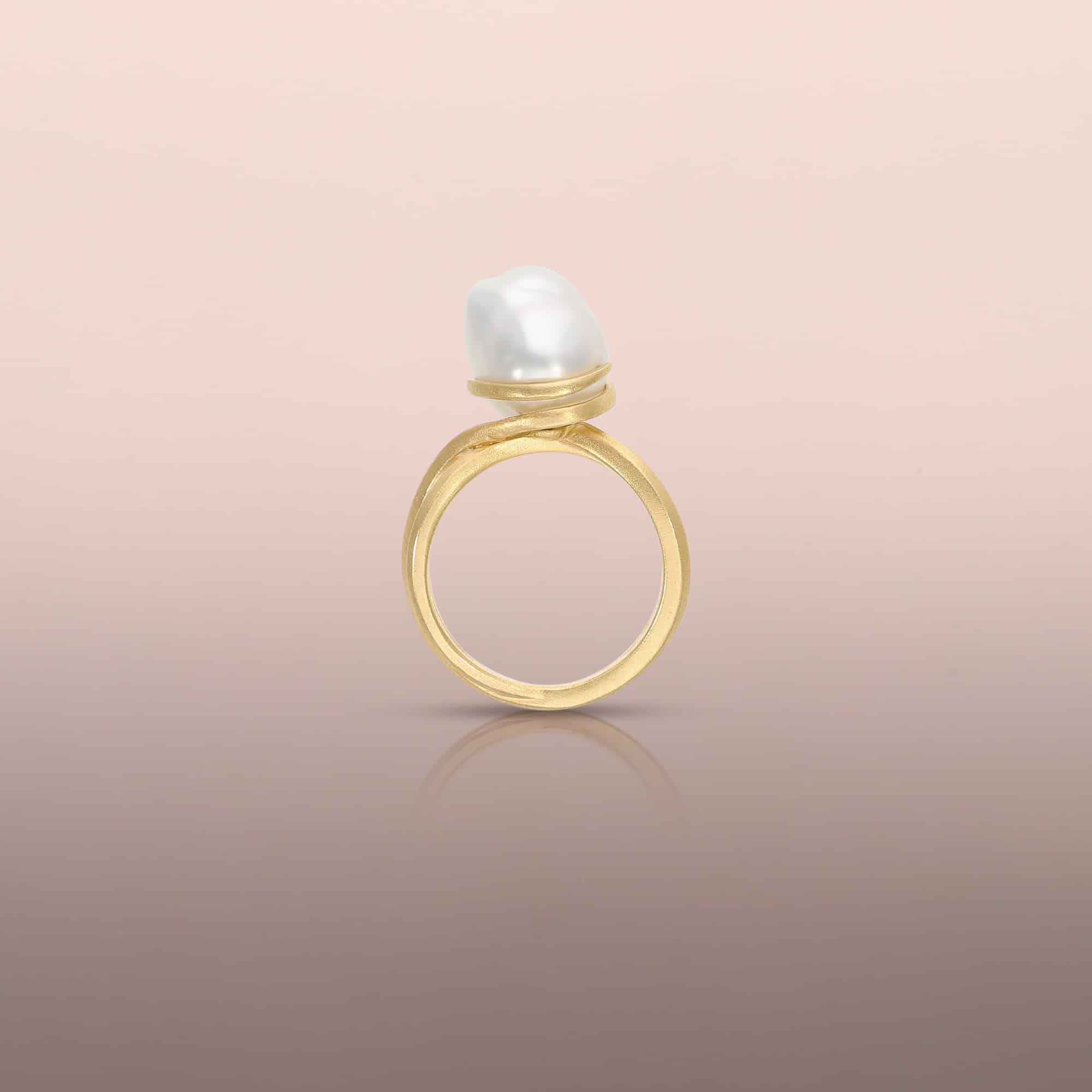 Baroque Pearl Swirl Ring - Bespoke Jewellery | Calla Lily Fine Jewellers