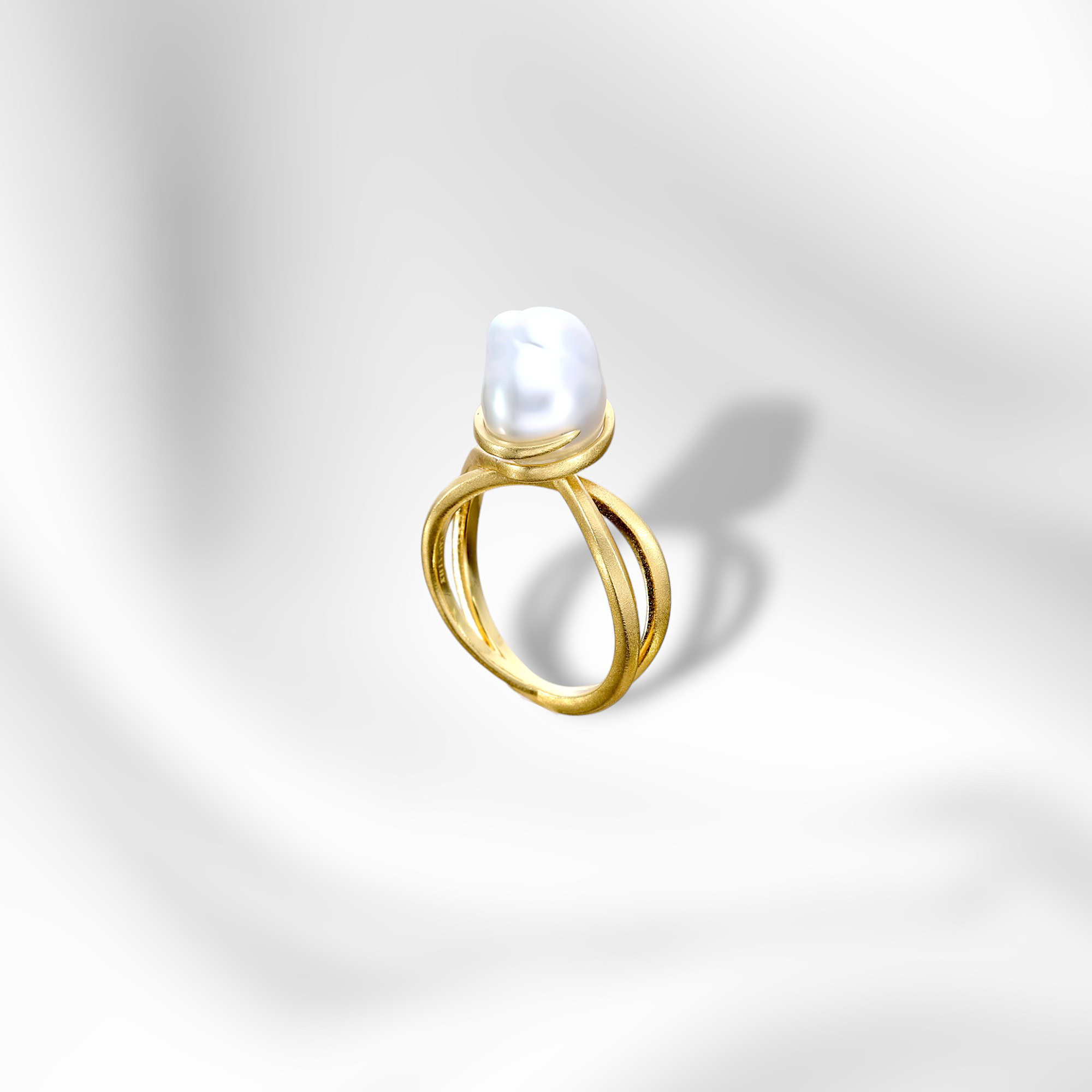 Baroque Pearl Swirl Ring - Bespoke Jewellery | Calla Lily Fine Jewellers