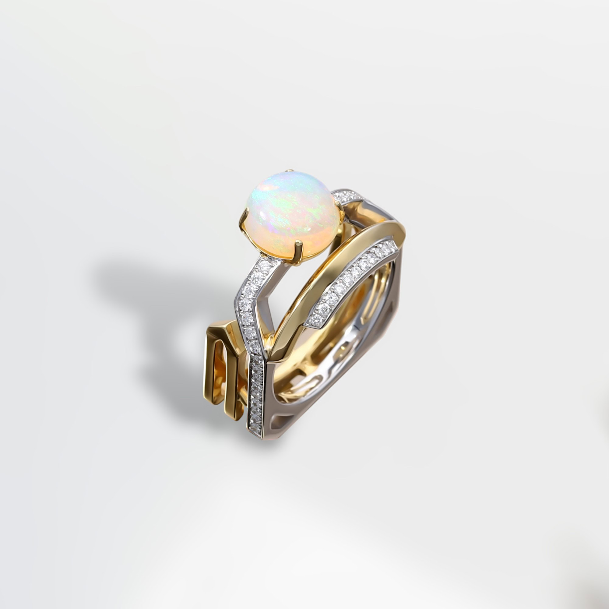 Opal Square Ring - Bespoke Jewellery | Calla Lily Fine Jewellers