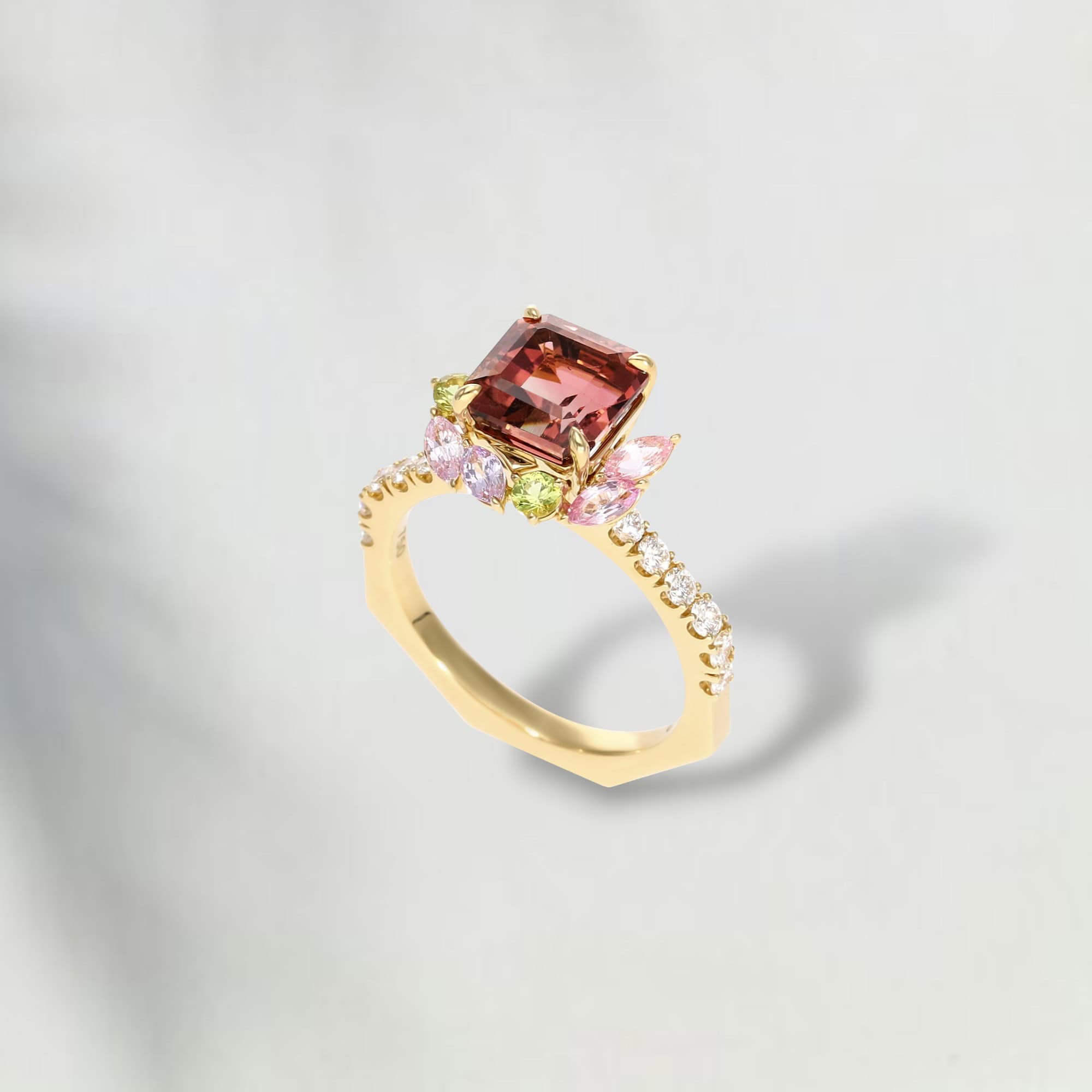 Octagonal Partial Halo Ring [Pre-Order] - Bespoke Jewellery | Calla ...