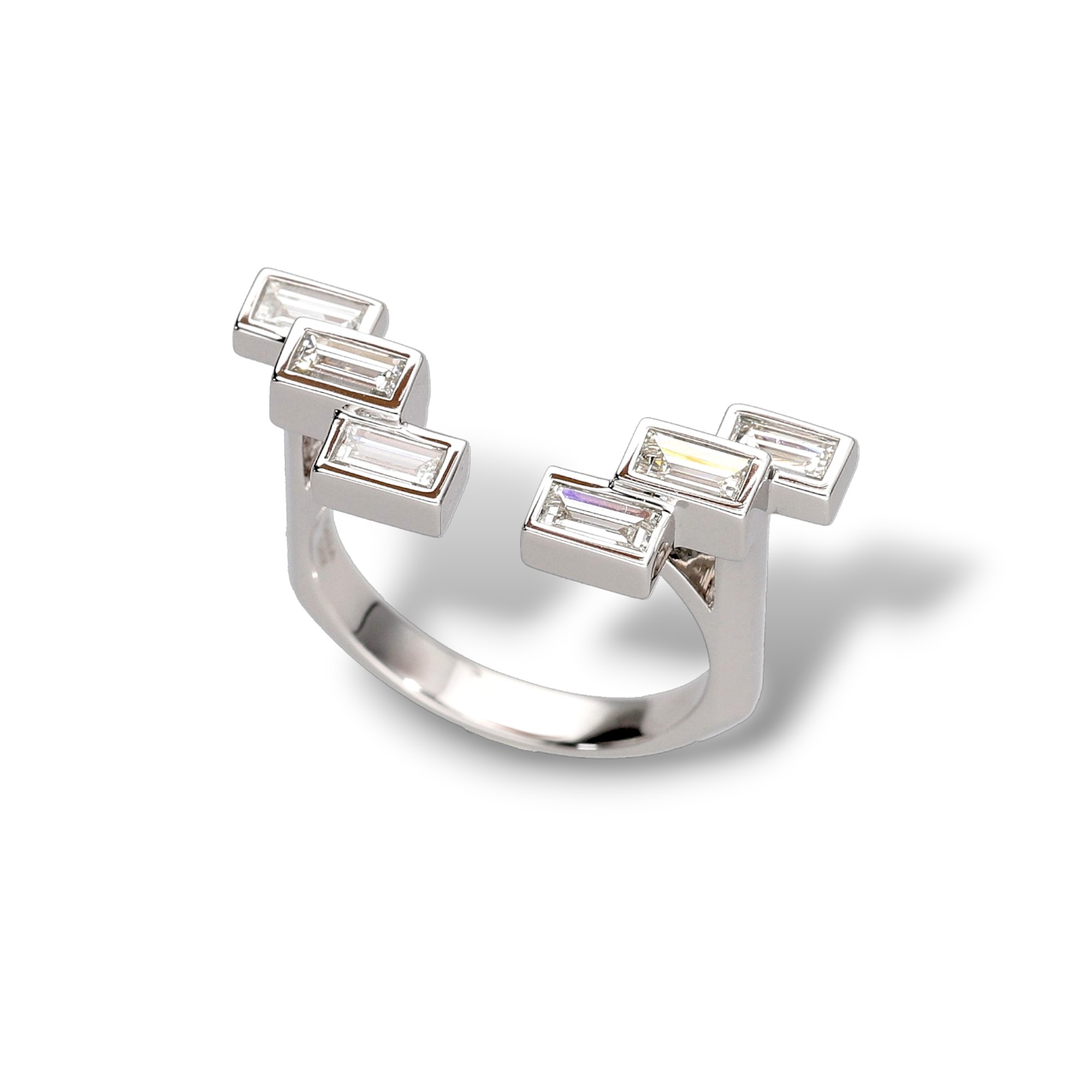 Diamond Stepped Jacket Ring - Bespoke Jewellery | Calla Lily Fine Jewellers