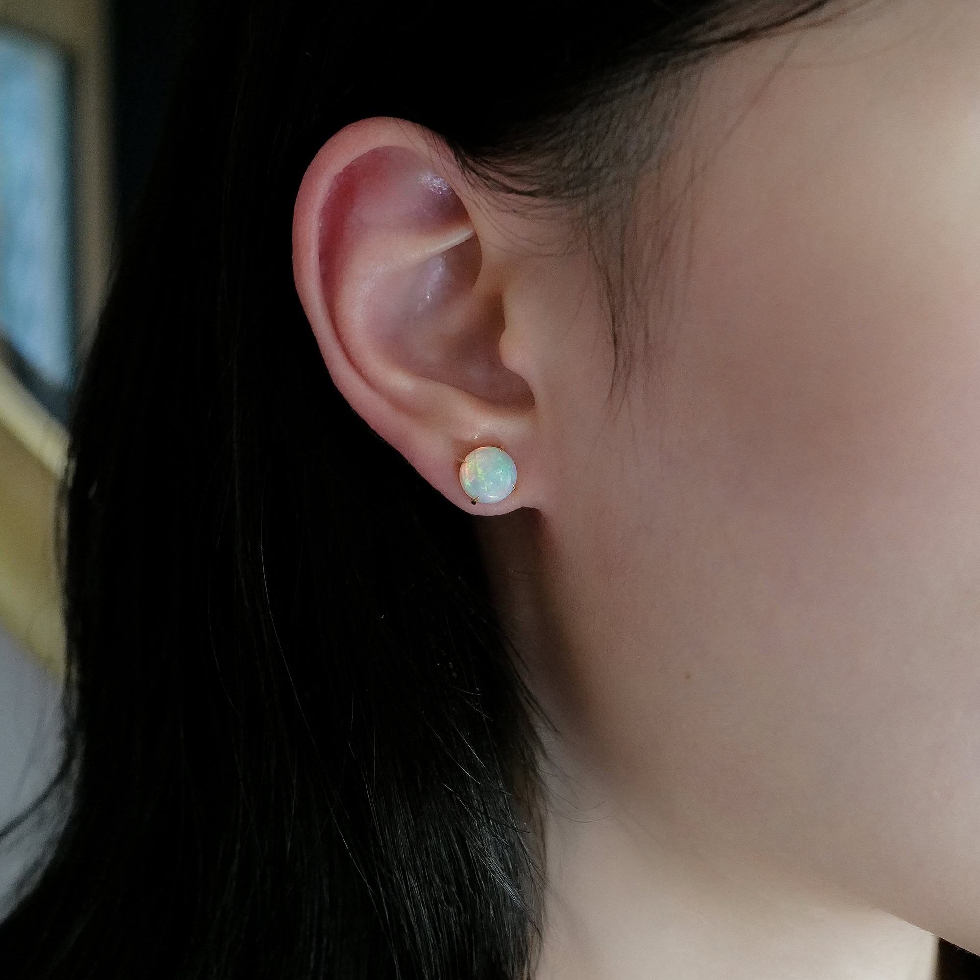Opal Studs (8mm) - Bespoke Jewellery | Calla Lily Fine Jewellers